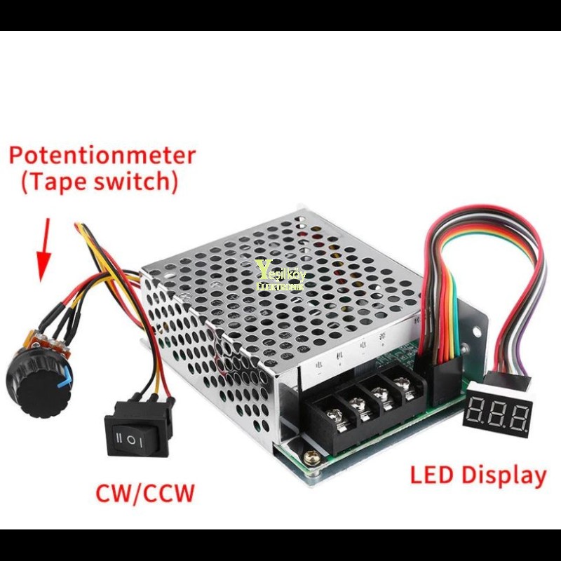 DC10V-55Volt 60Amper PWM Motor Hız Kontrol Kartı CW CCW Ters Düz