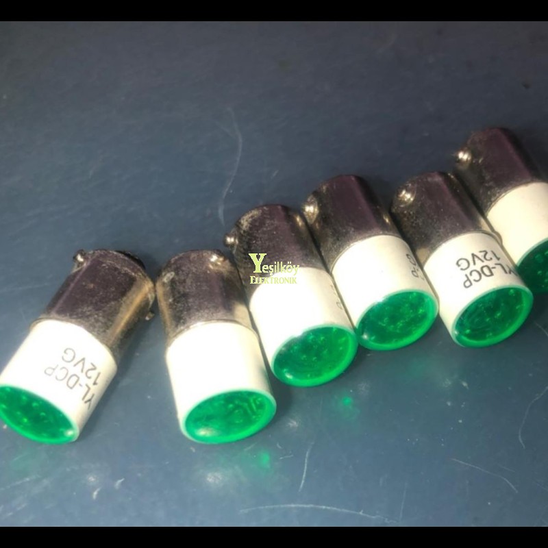12v Ba9 Geçmeli DC Papatya Led Ampül 1Adet Yeşil Renk Noktalı Güzel Görüntü
