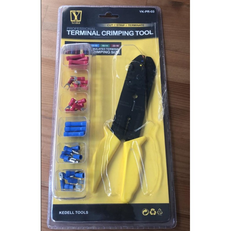 PowerMaster Terminal Sıkma ve Sıyırma Pensesi ve Başlangıç Uç Seti 36 ...