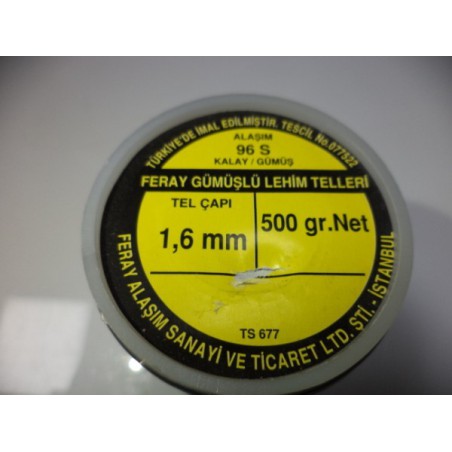 Feray 1.6mm Gümüşlü Arax Lehim Teli 96s 500gr 0.5kg