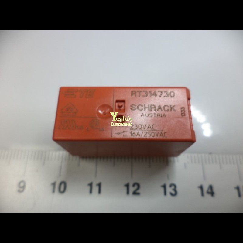 Schrack 220v AC röle tek kontak rt314730 8bacak 16amper