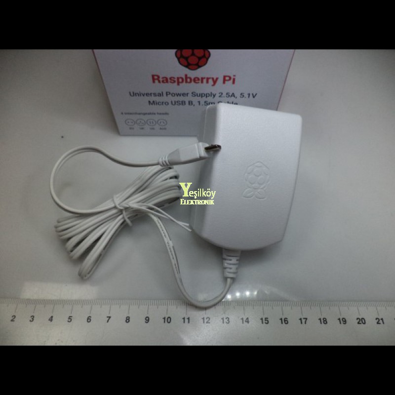 Orjinal Raspberry Pi Adaptörü 5.1v 2.5A Beyaz Micro Usb Pi3 Zero ...