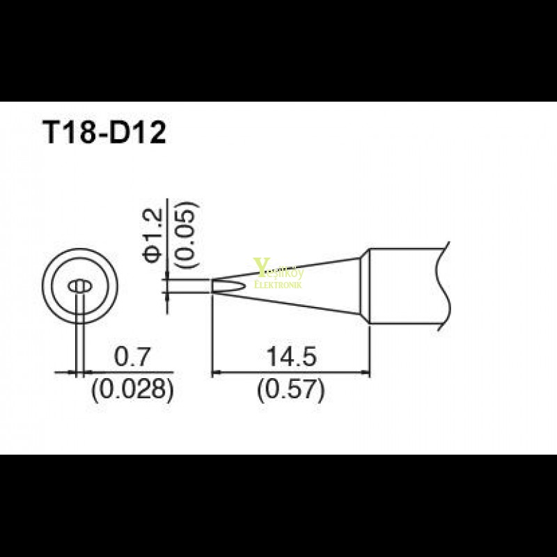 Hakko T18-D12 Havya Ucu 1.2mm Japon